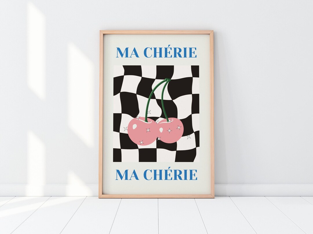 Cherry Art Print, Cherries Poster, Trendy Girly Wall Art, Preppy Dorm ...