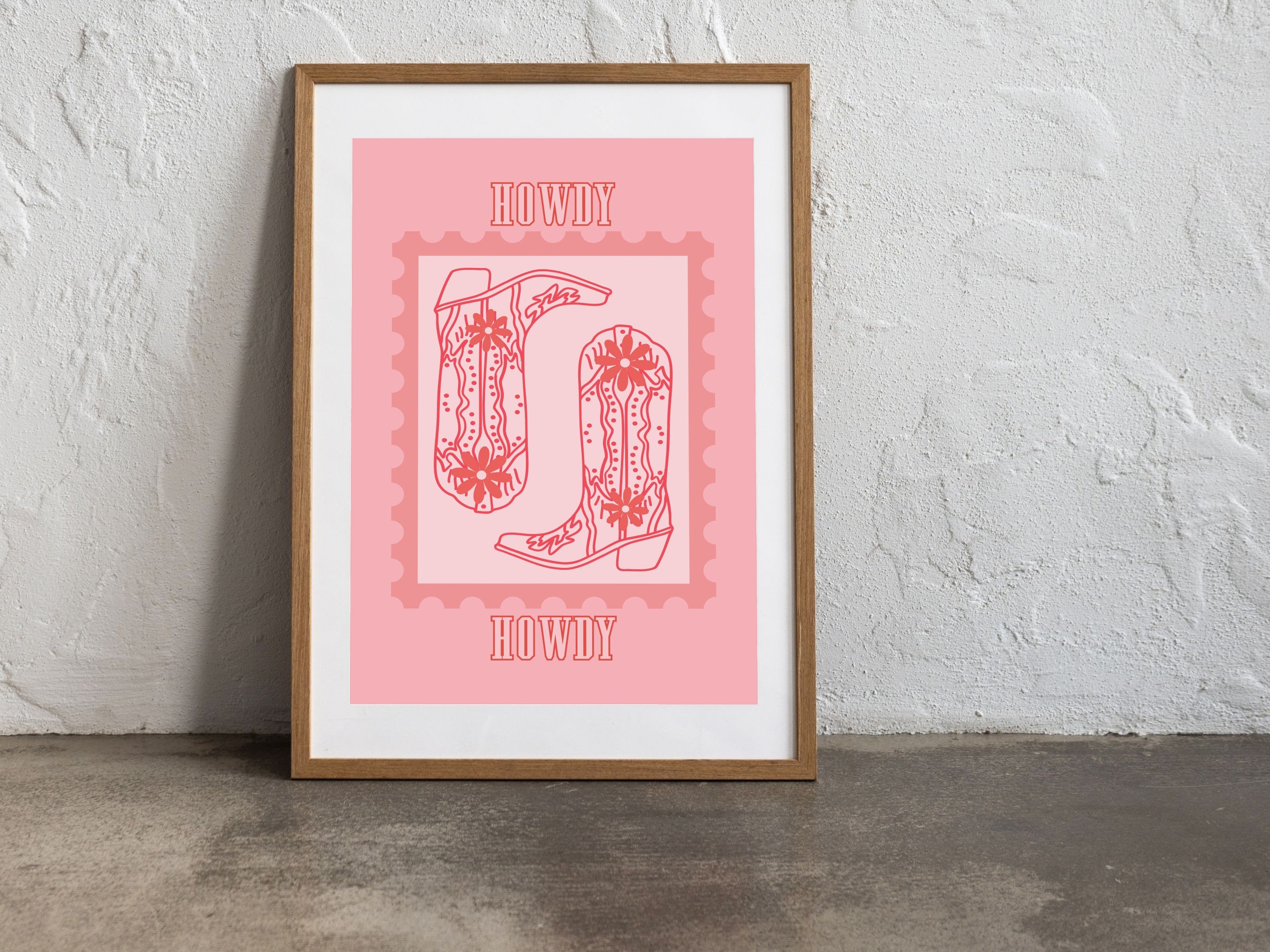 Pink Cowgirl Boots Wall Art, Pink Cowgirl Decor, Girly College Girl ...