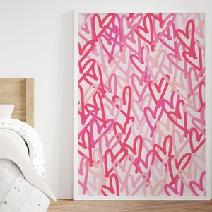 Preppy Pink Wall Art, Pink Preppy Aesthetic, Pink Maximalist Print ...