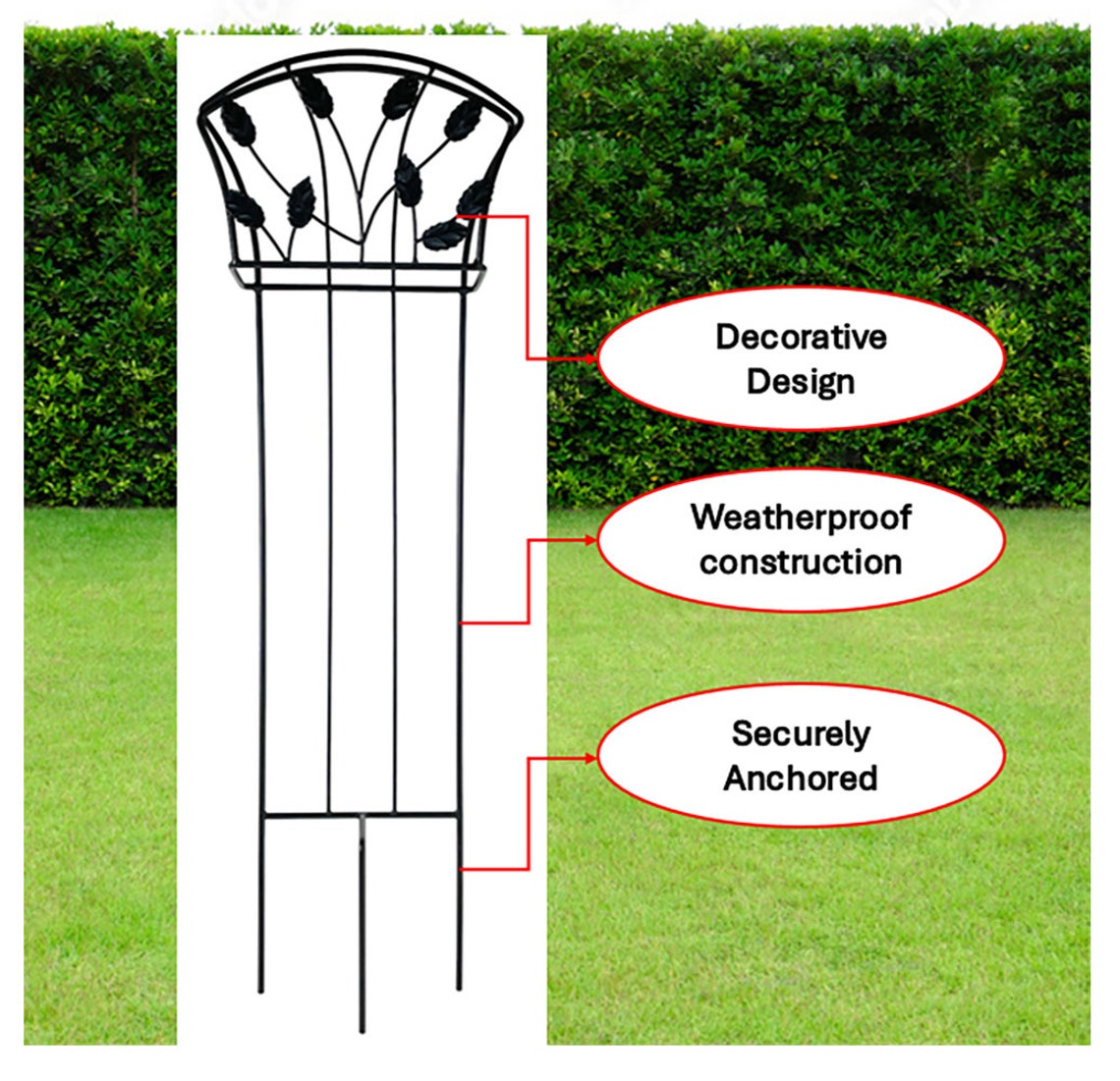 Garden Hose Holder With Leaf Design | Freestanding | Black Powder ...