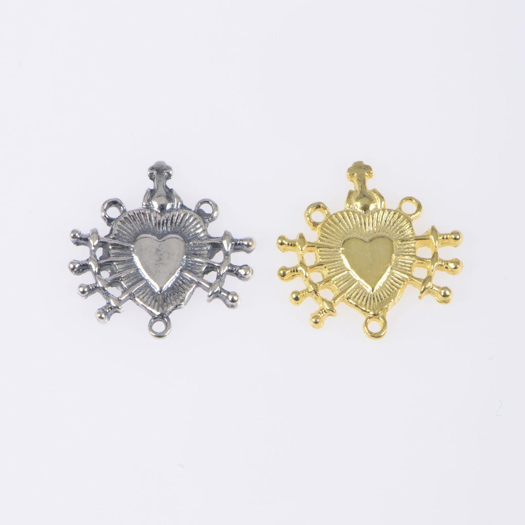 925 Sterling Silver & 24K Gold Vermeil Rosary Center, Mater Dolorosa ...