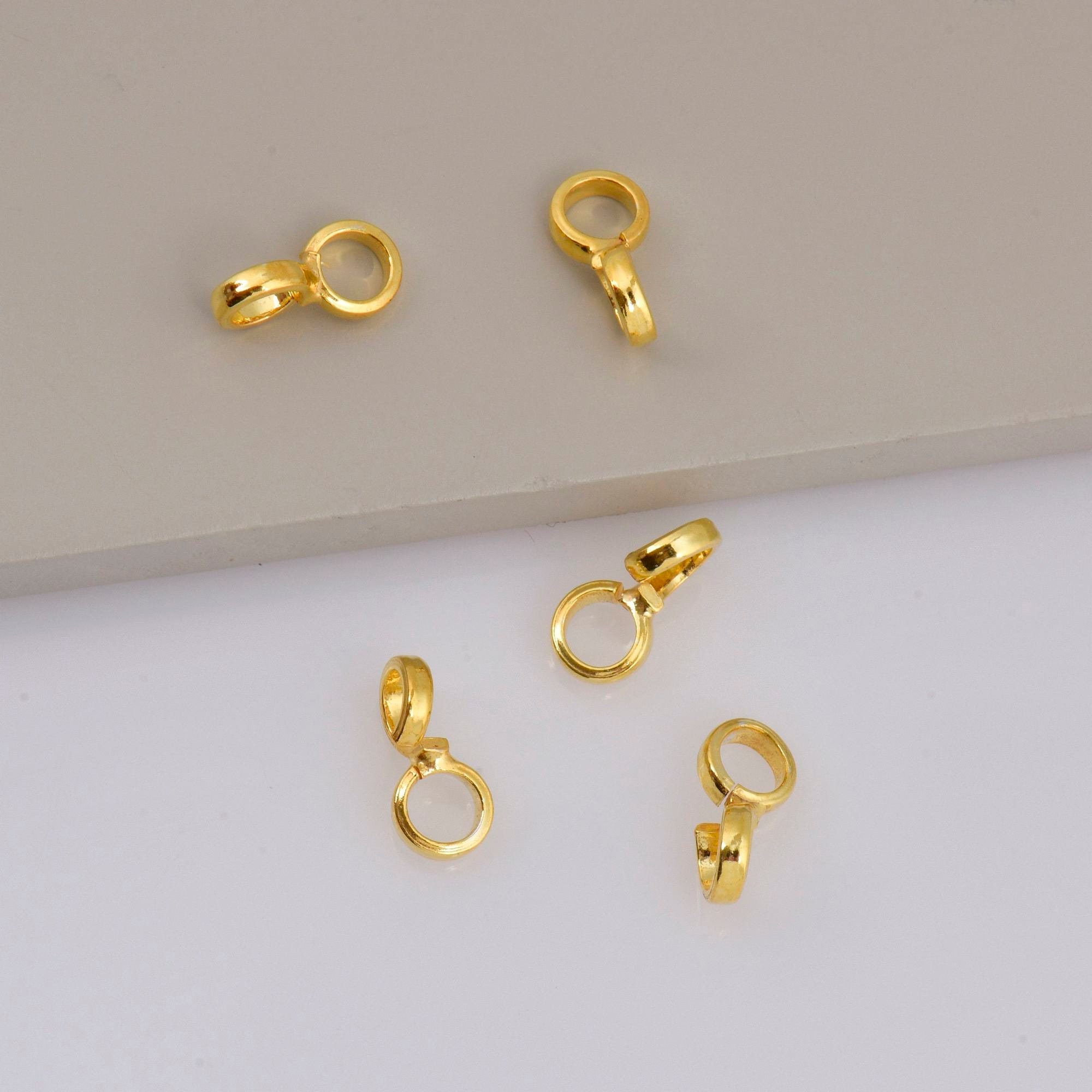 24K Gold Vermeil Bails With Open Loop, 24K Gold Plated Open Loop Bails ...