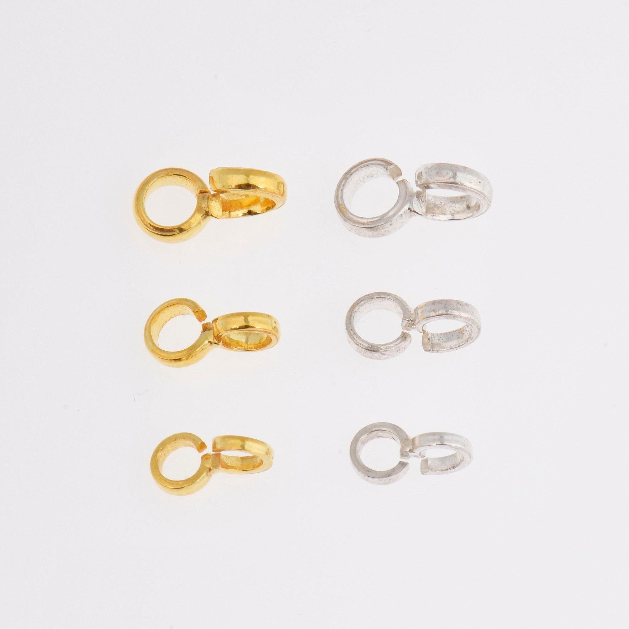 24K Gold Vermeil Bails With Open Loop, 925 Silver Open Loop Bails in ...