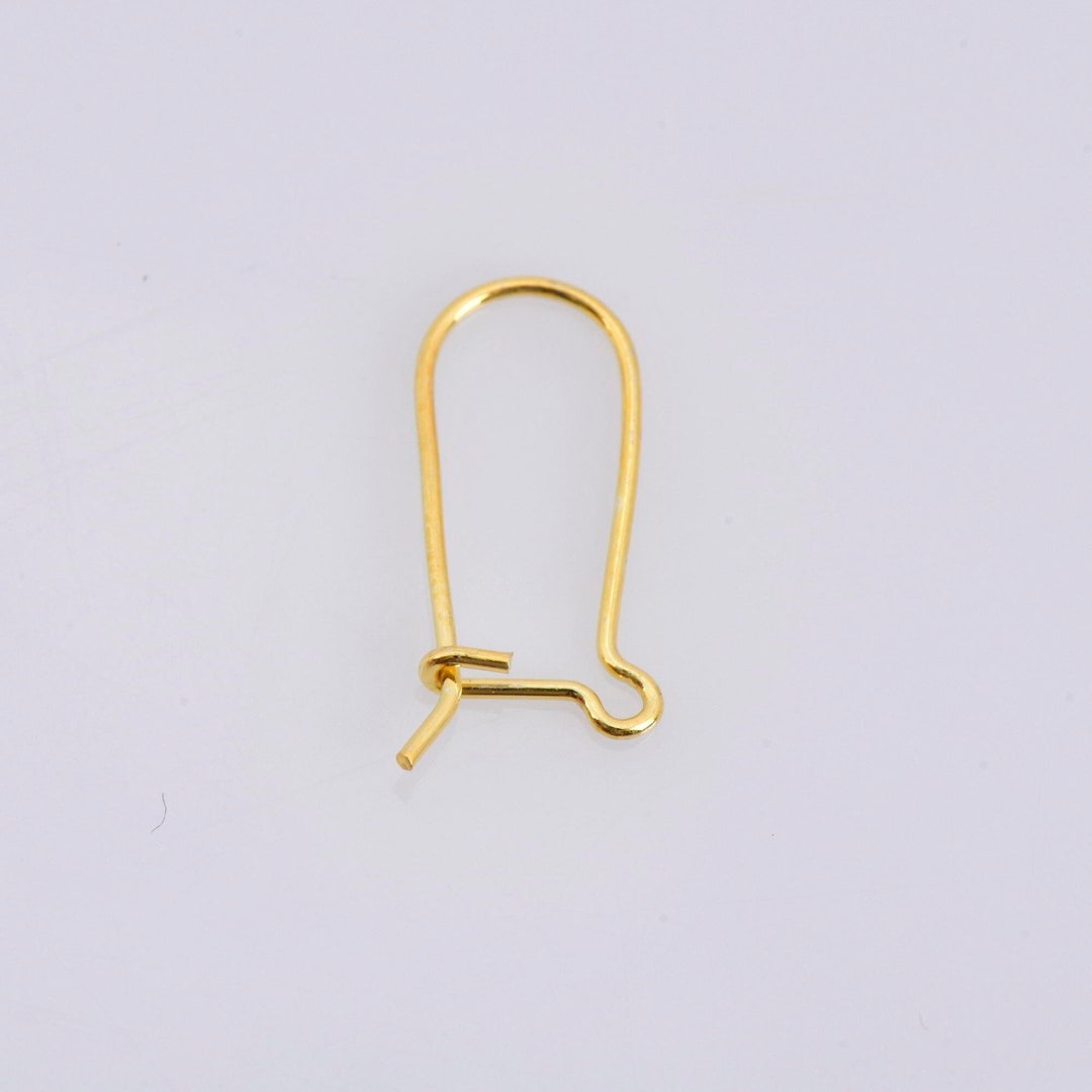 24K Gold Vermeil Kidney Ear Wires, 24K Gold Plated Kidney Earring Hooks ...