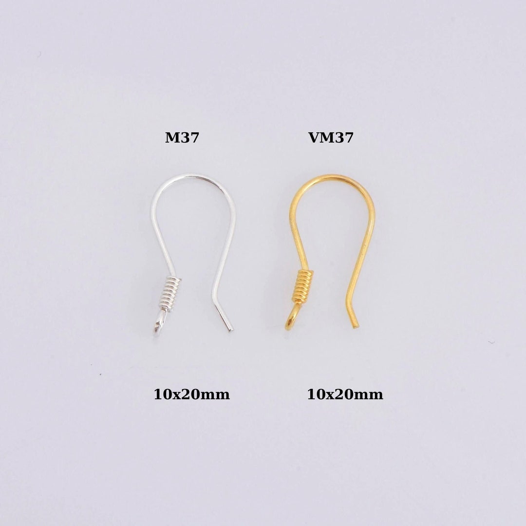 24K Gold Vermeil Ear Wires, 925 Solid Silver Earring Hooks in 24K Gold ...