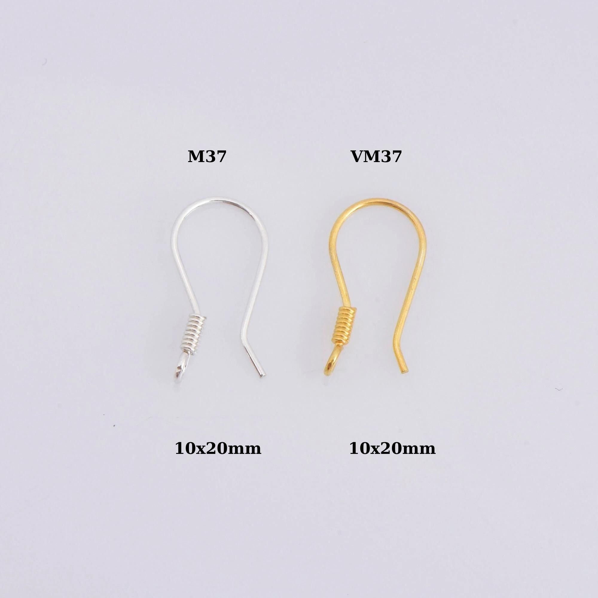 24K Gold Vermeil Ear Wires, 925 Solid Silver Earring Hooks in 24K Gold ...