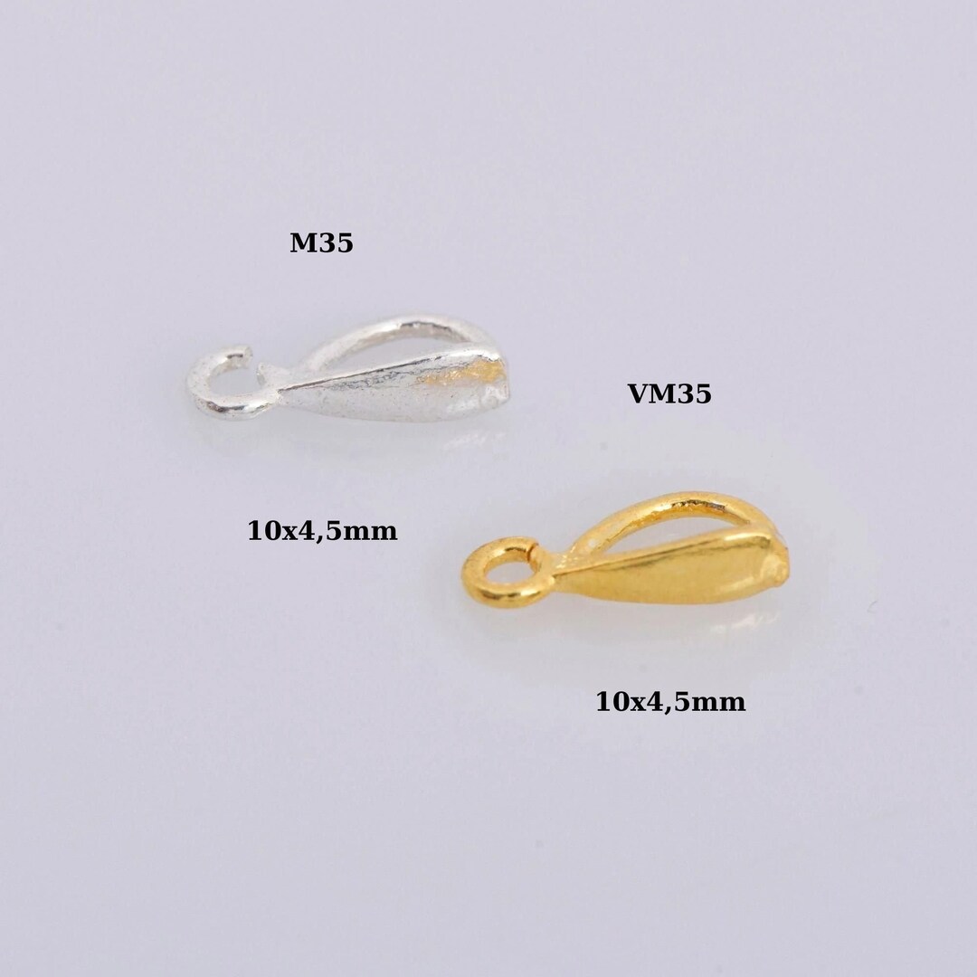 24K Gold Vermeil Bails With Open Loop, 24K Gold Plated Open Loop Bails ...