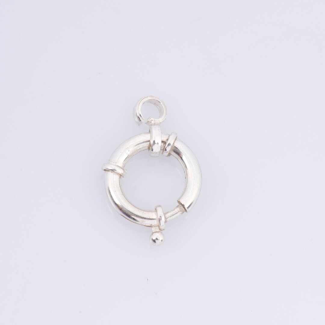 925 Sterling Silver Spring Ring Clasp, Solid Silver Spring Clasps With ...
