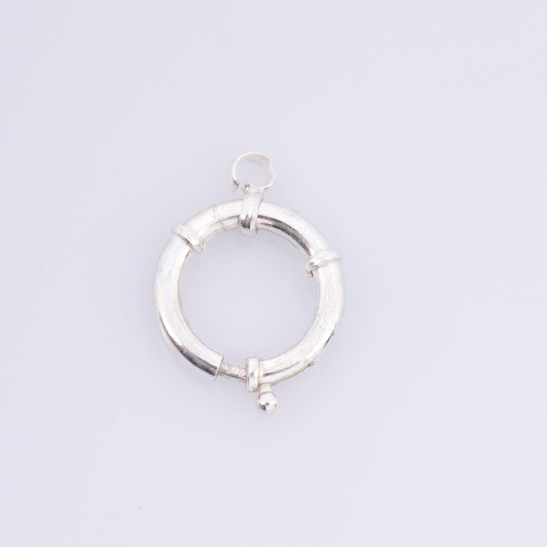 Sterling Silver Spring Ring Clasp, Solid Silver Spring Clasps With Open ...