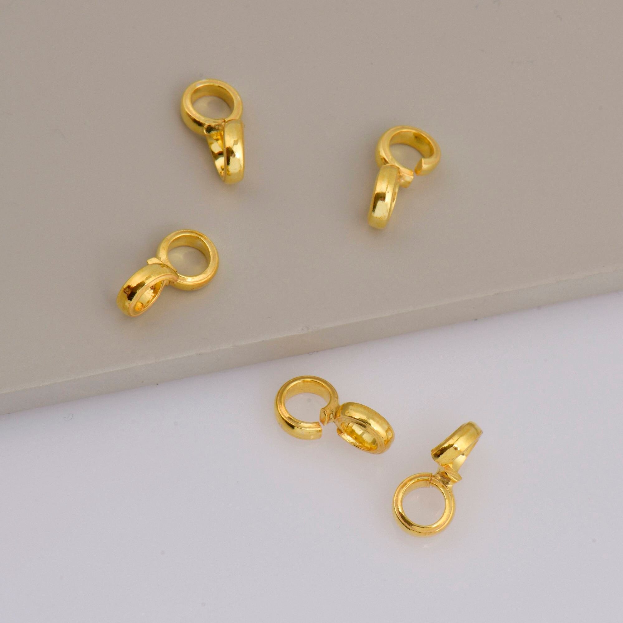 24K Gold Vermeil Bails With Open Loop, 24K Gold Plated Open Loop Bails ...