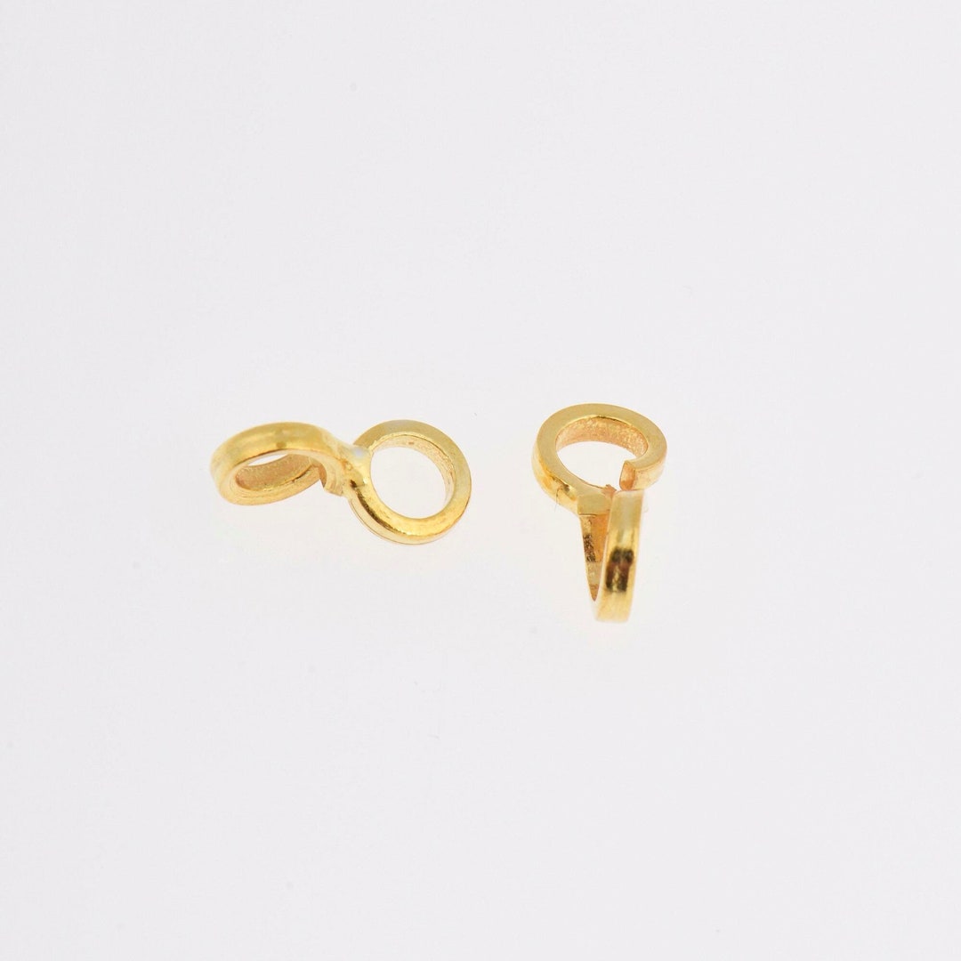 24K Gold Vermeil Bails With Open Loop, Gold Plated Open Loop Bails, 925 ...