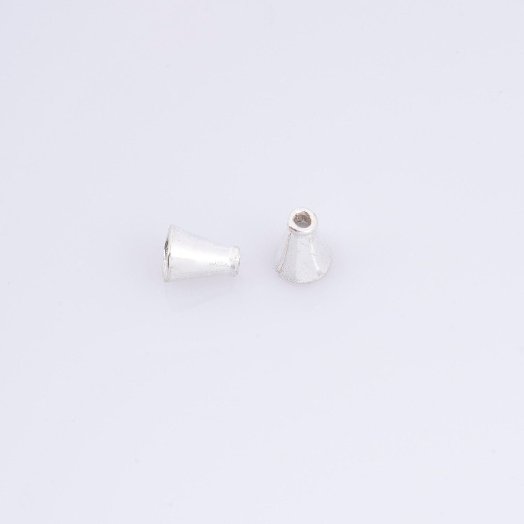 Sterling Silver Cone Shape Beads, 925 Solid Silver Cone Bead Caps ...