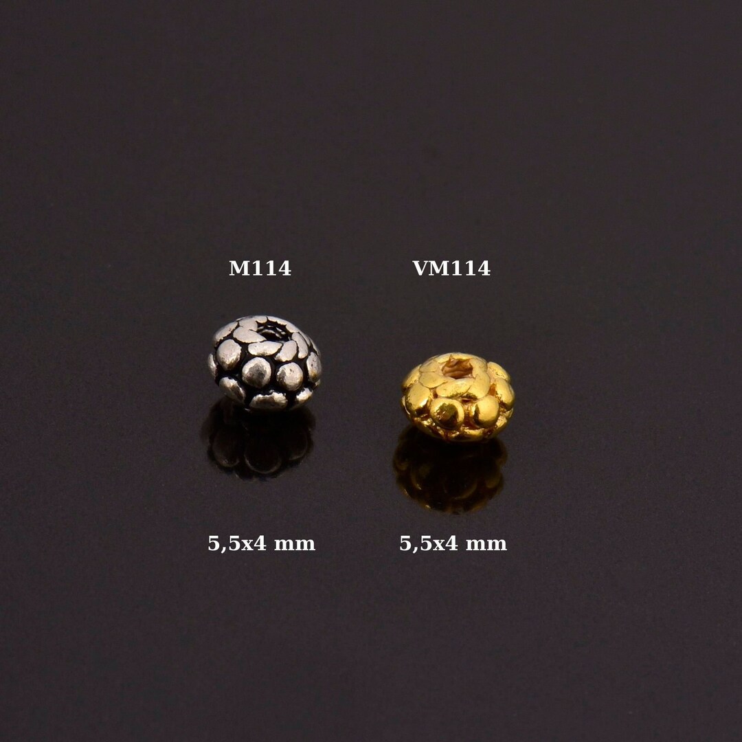 24K Gold Vermeil Filigree Beads, Handmade Silver Beads in 24K Gold, 925 ...