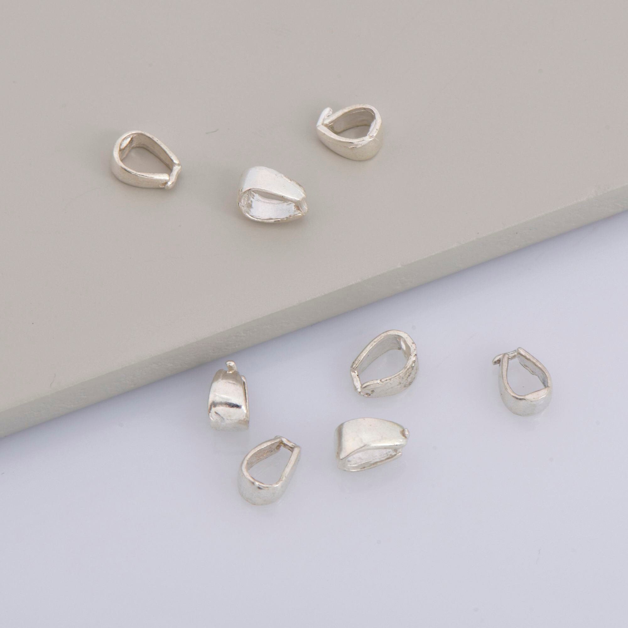 24K Gold Vermeil Simple Bails, 925 Solid Silver Pinch Bails, 24K Gold ...