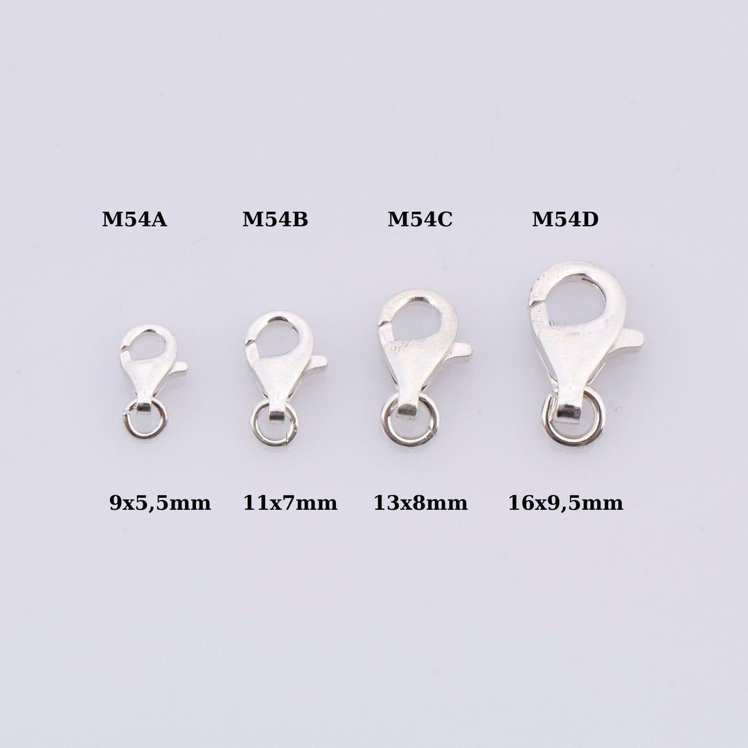 925 Sterling Silver Lobster Clasp, Solid Silver Trigger Clasp, Spring ...