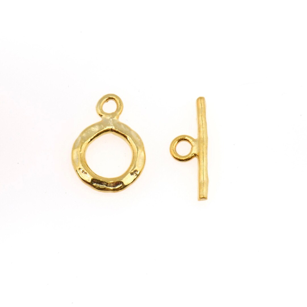 24K Gold Vermeil Toggle Clasps, Solid Silver Toggle Clasp, 24K Gold ...