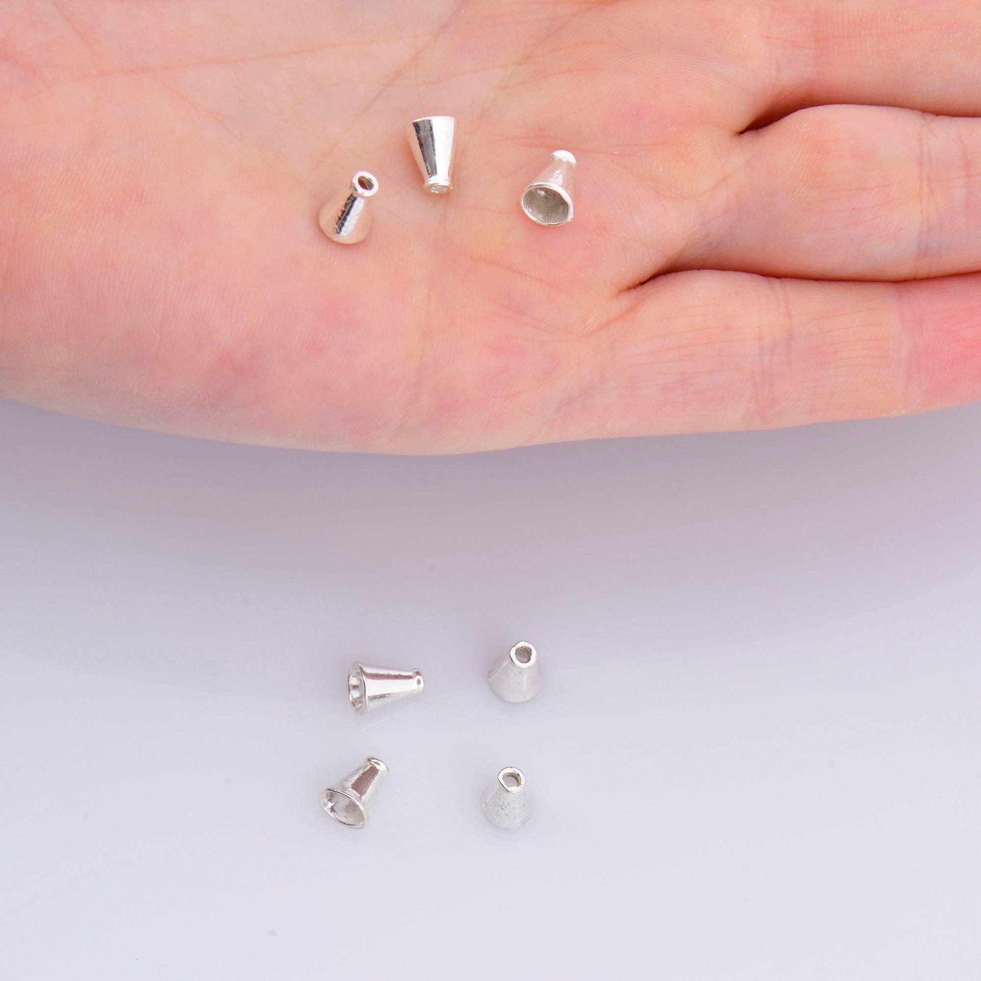 Sterling Silver Cone Shape Beads, 925 Solid Silver Cone Bead Caps ...