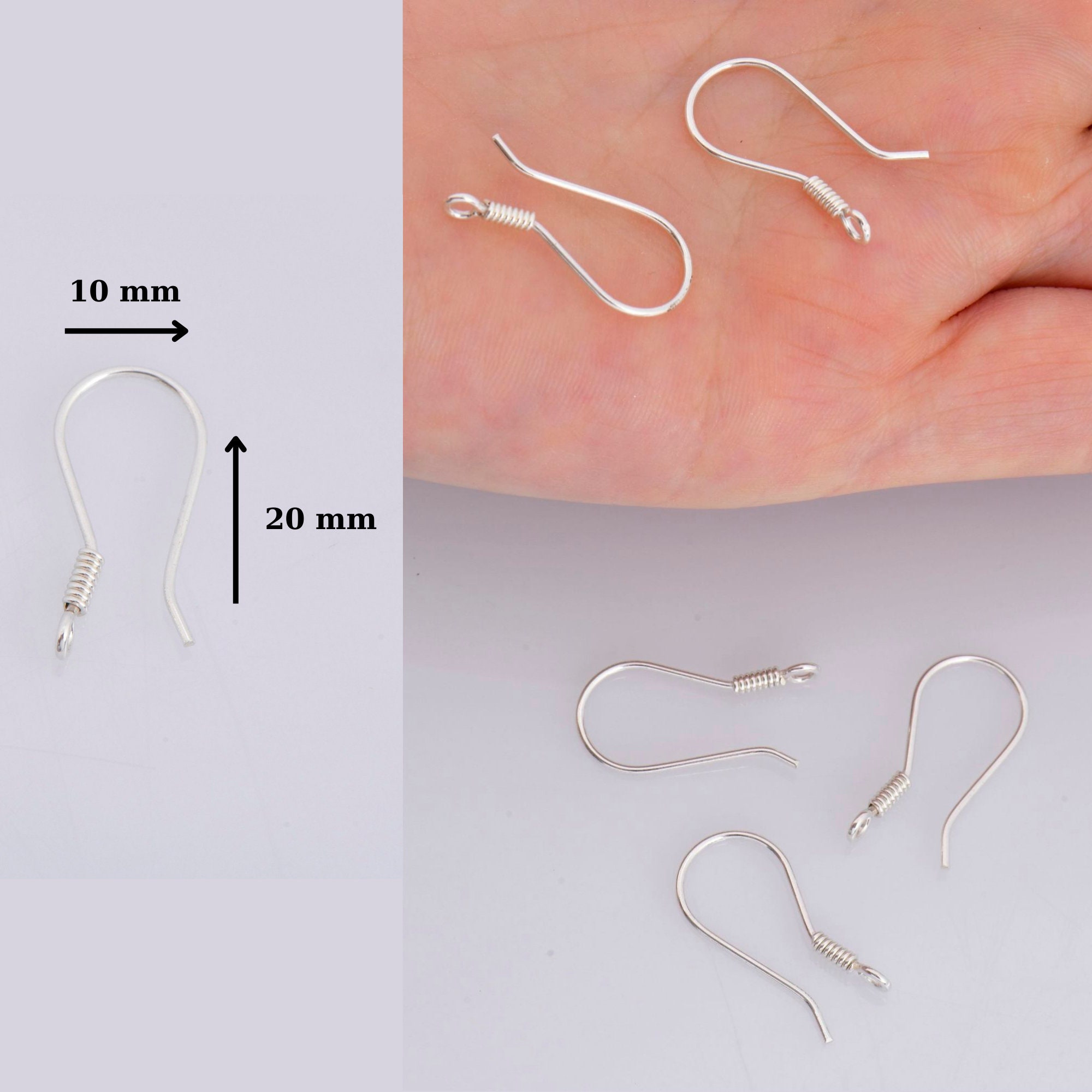 24K Gold Vermeil Ear Wires, 925 Solid Silver Earring Hooks in 24K Gold ...