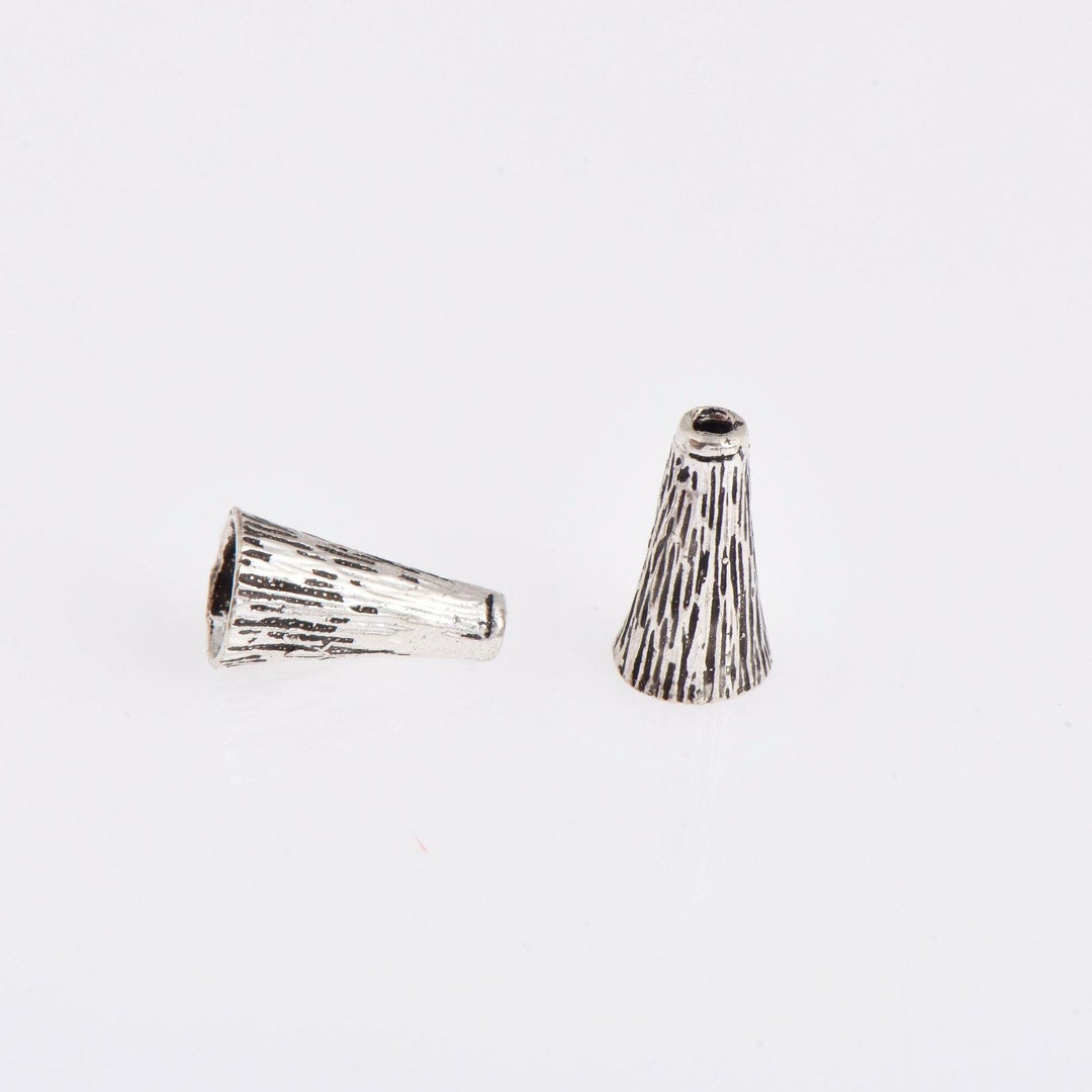 Sterling Silver Cone Shape Beads, 925 Solid Silver Cone Bead Caps ...