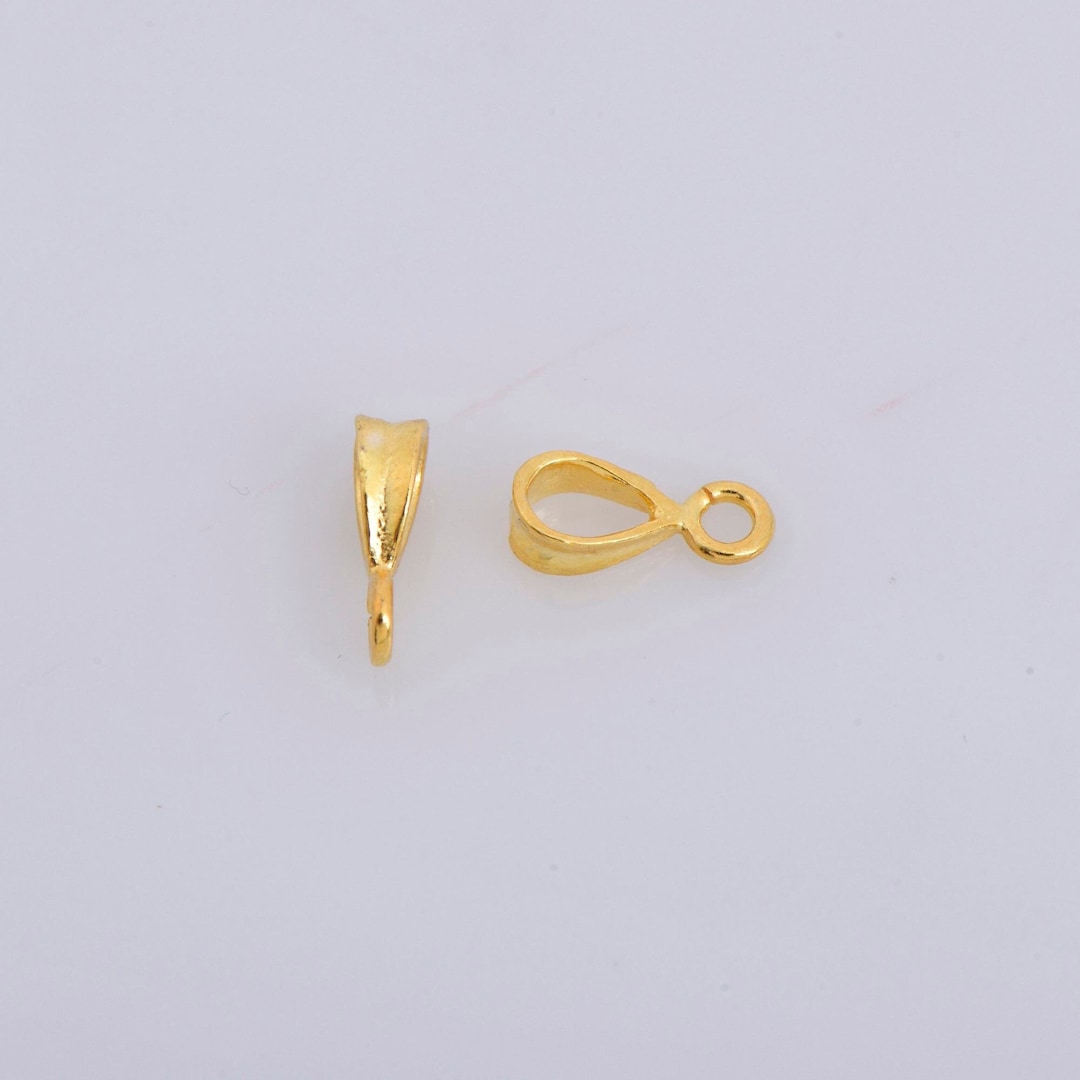 24K Gold Vermeil Bails With Open Loop, Gold Plated Open Loop Bails, 925 ...