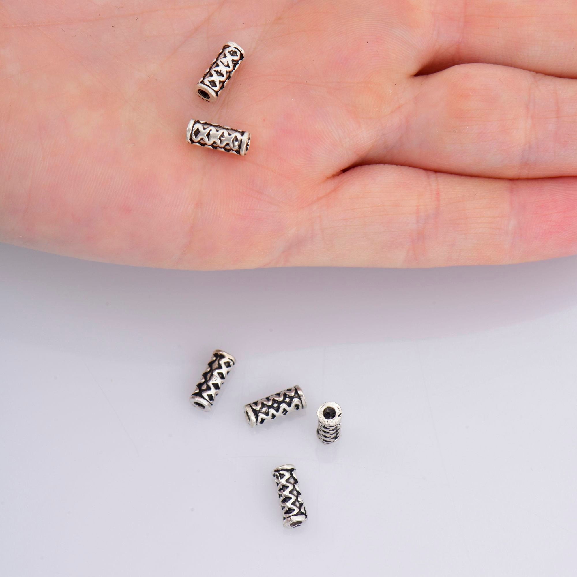 Sterling Silver Tube Beads, Antique Silver Tribal Tube Beads, 925 ...