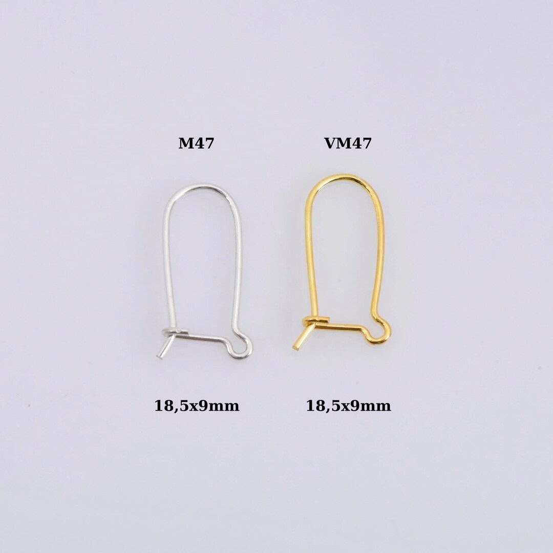 24K Gold Vermeil Kidney Ear Wires, 925 Solid Silver Kidney Earring ...