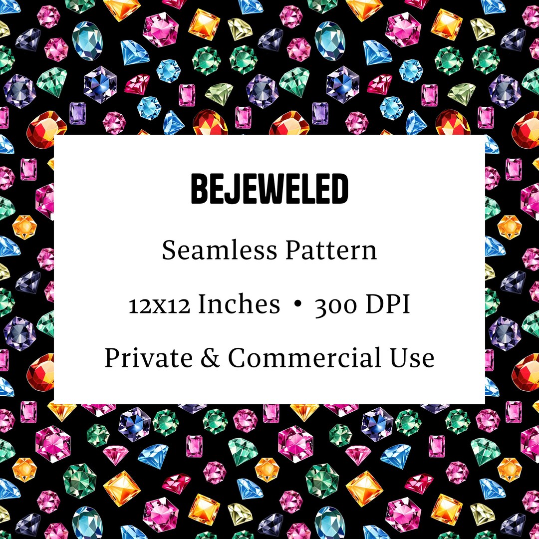 Bejeweled - Taylor Swift Inspired Seamless Pattern, Colorful Gemstones ...
