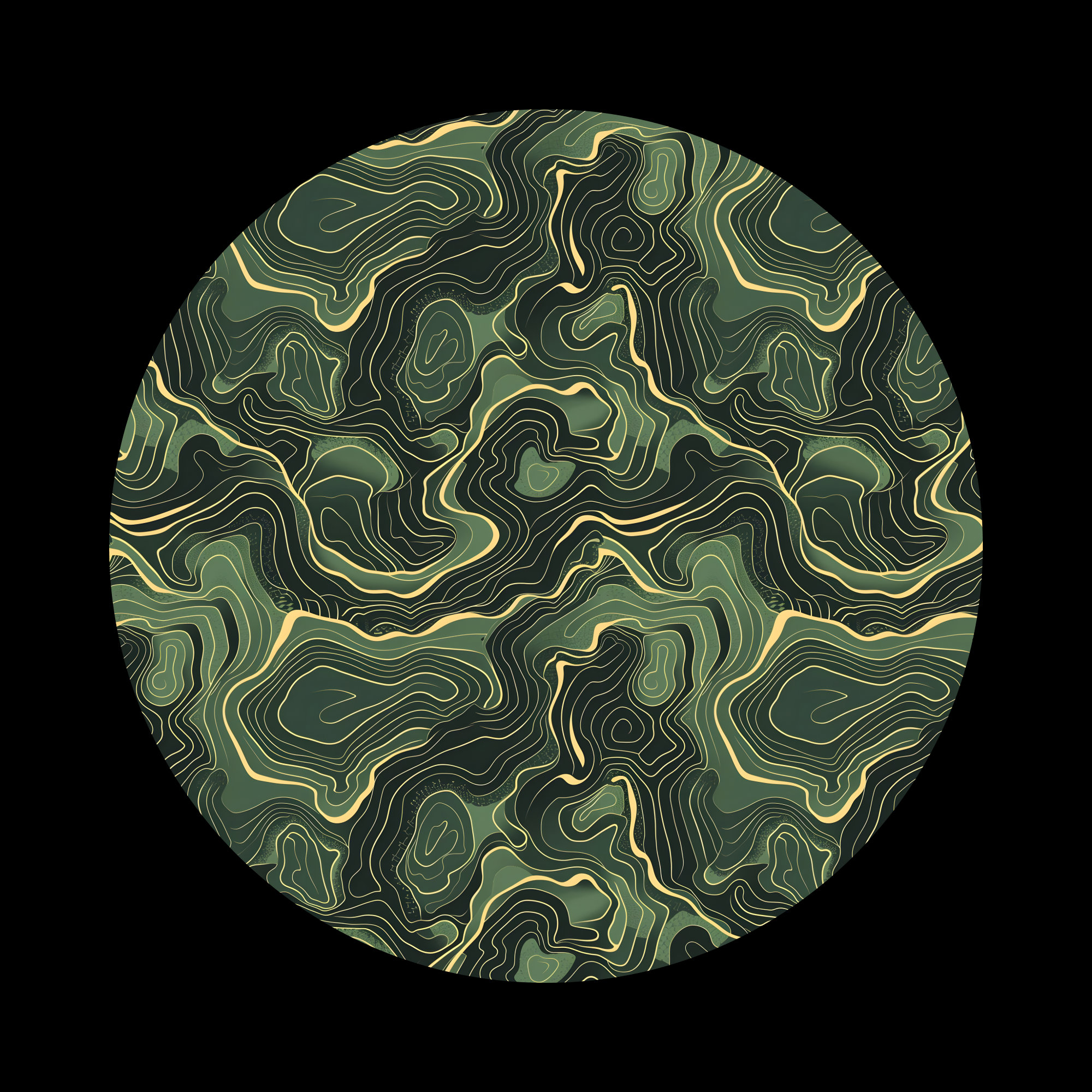 Green and Gold Topographic Map Seamless Pattern - High-resolution ...