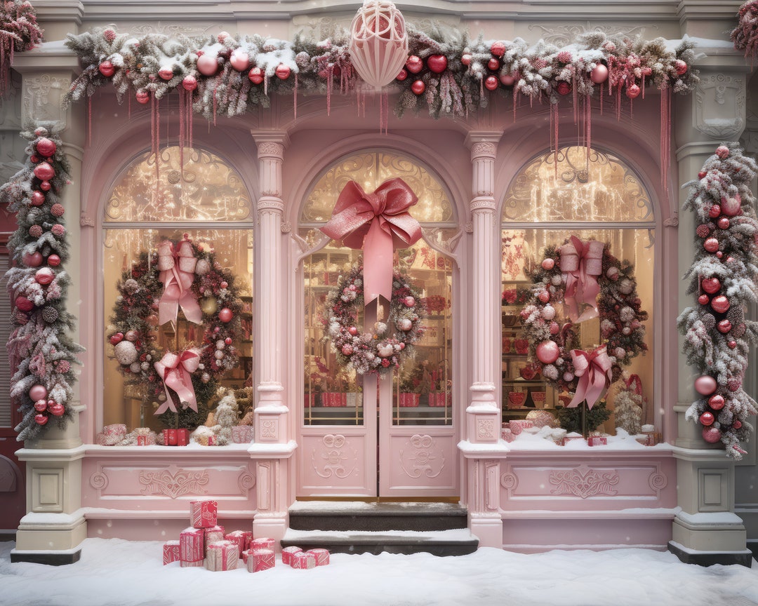 Christmas Storefront Digital Backdrops Composite Backdrop - Etsy