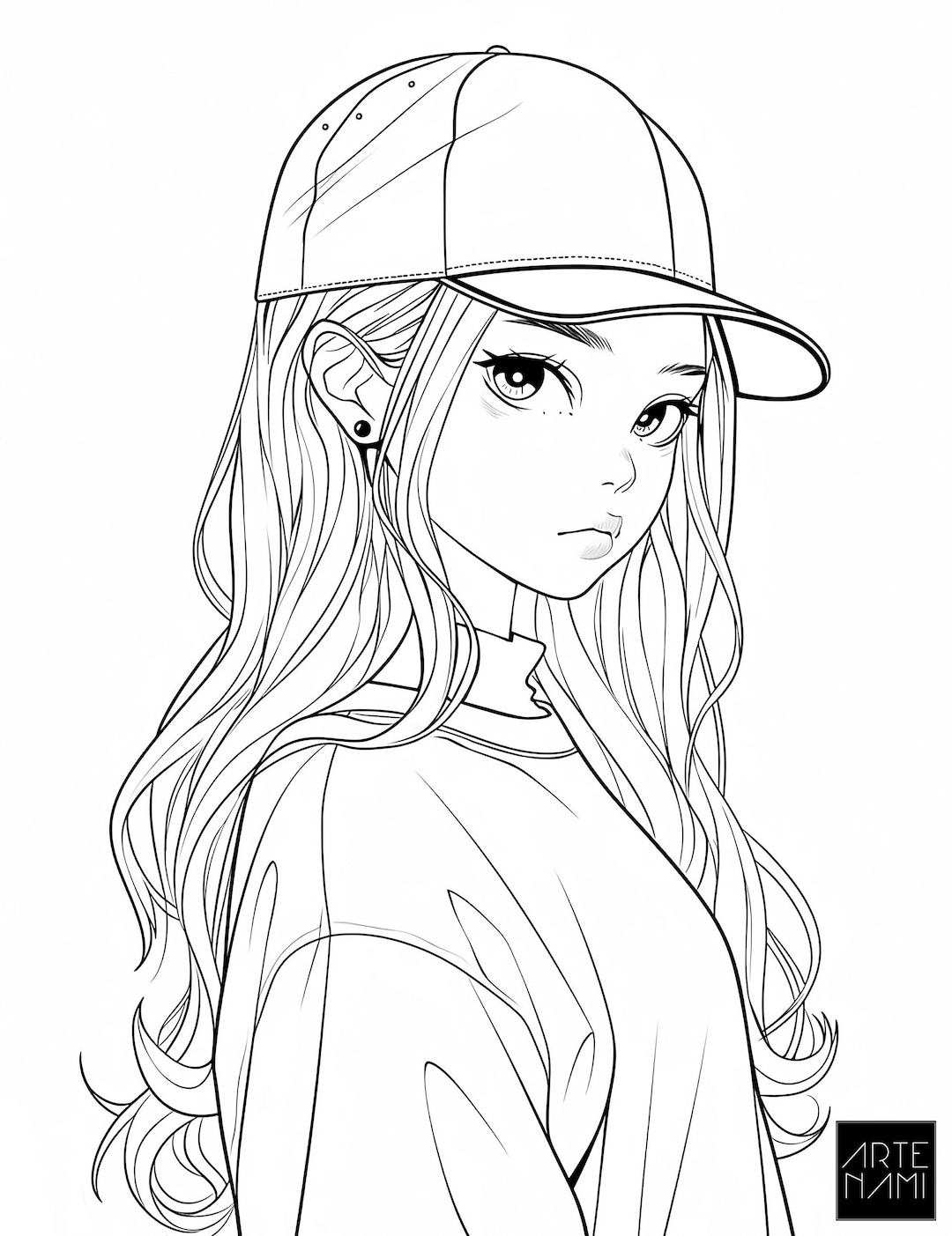Fille moderne à colorier, Nami, coloriage pour adultes, pages à ...