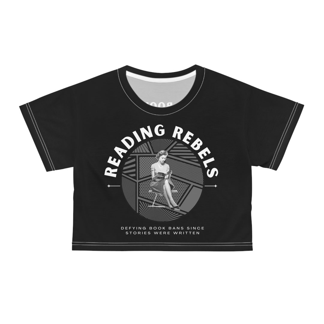 Reading Rebels 1950s Woman Tee Crop Black and White Crop Tee - Etsy