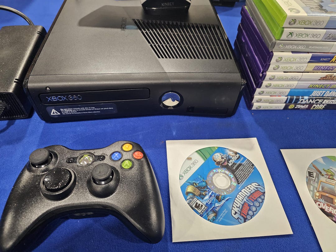 Microsoft Xbox 360 S SLIM 250gb W/kinect 12 Games Perfect Kids to Play ...