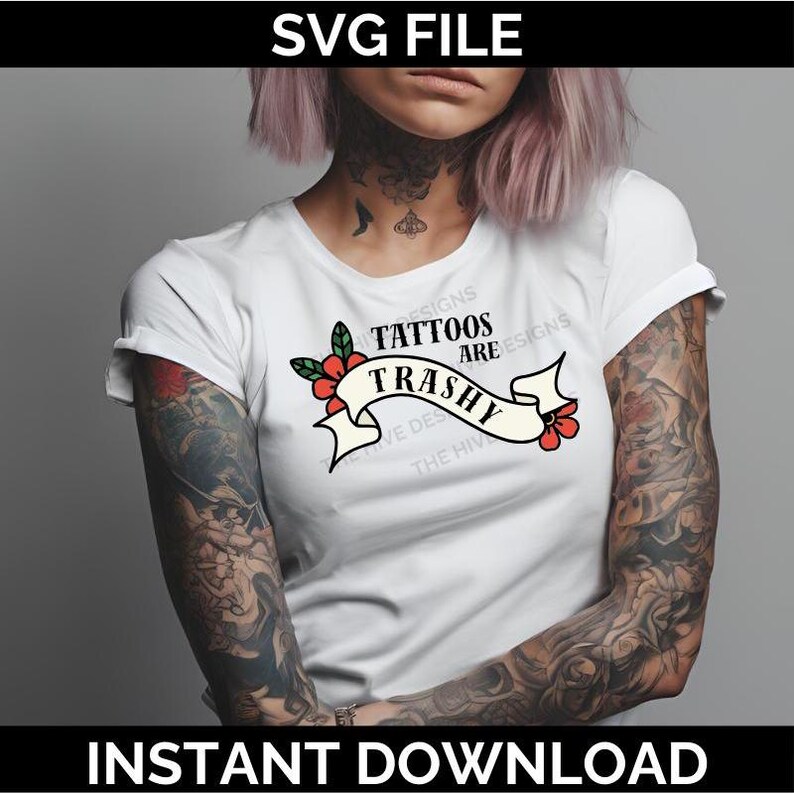 Funny Tattoo SVG Bundle - Tattoos Are Trashy Stupid Devil's Grafiti - Etsy
