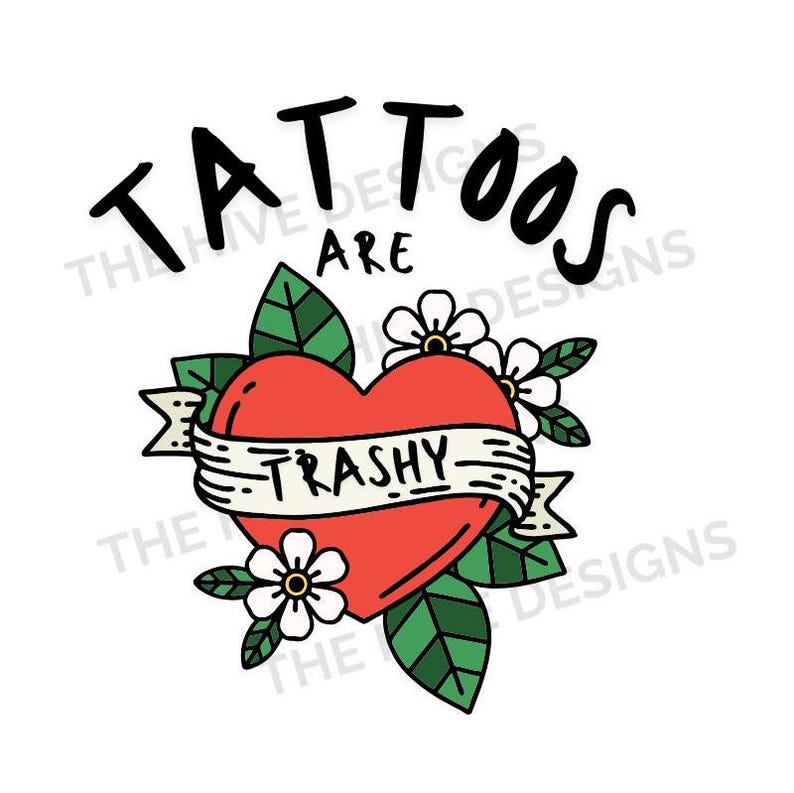 Funny Tattoo SVG Bundle - Tattoos Are Trashy Stupid Devil's Grafiti - Etsy