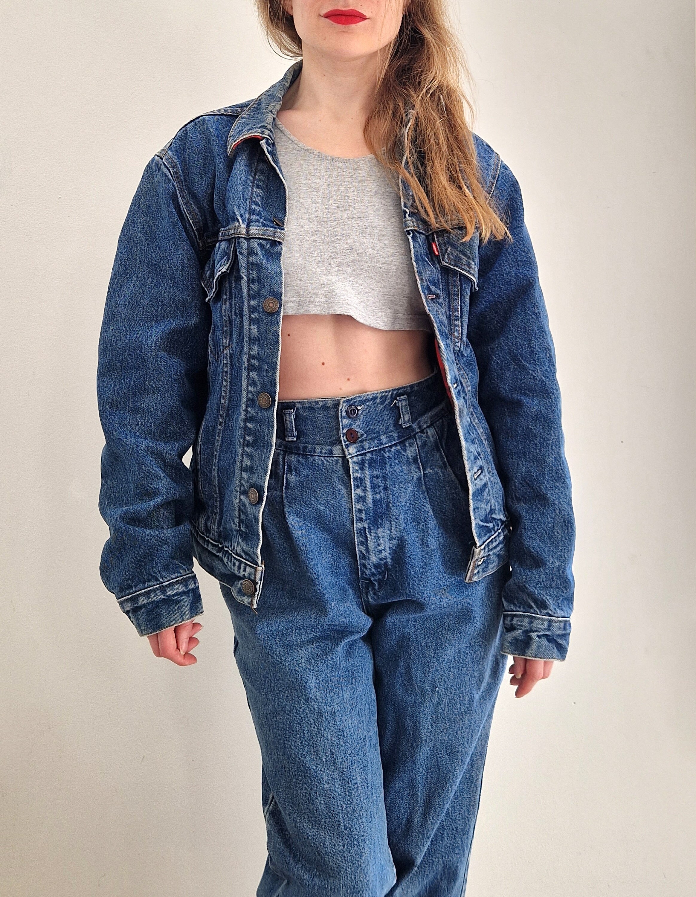 1980s Levis Vintage Type III Checked Flannel Lined Denim Jacket Unisex ...