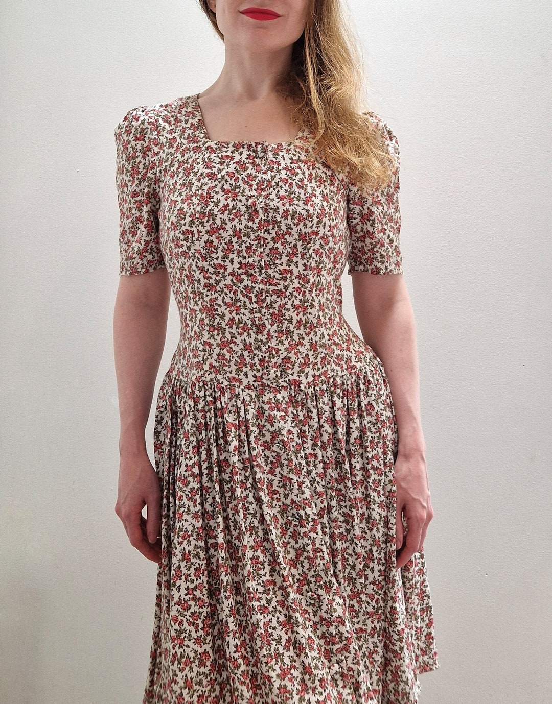 1980s Vintage 'mary Quant' Ditsy Rose Floral Sun Dress Tea Dress Small ...