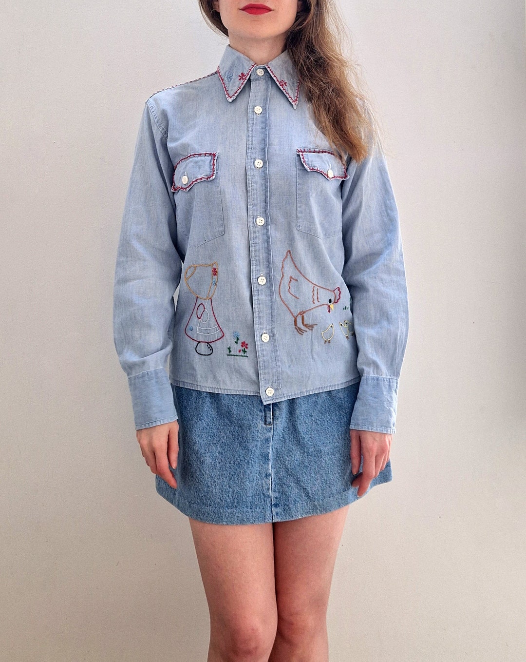 1970s Vintage 'TG & Y Golden T' Embroidered Cotton Western Shirt Cowboy ...