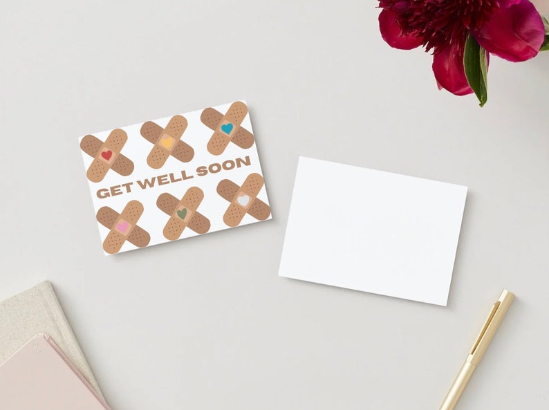 Printable get Well Soon Card, Postcard, Sick, Plaster, Get Well Soon ...