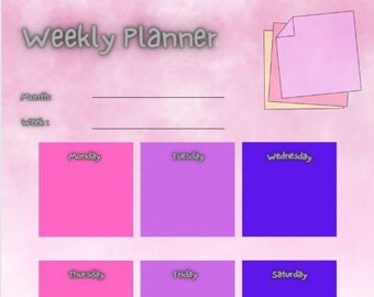 Pastel Weekly Planner - Etsy