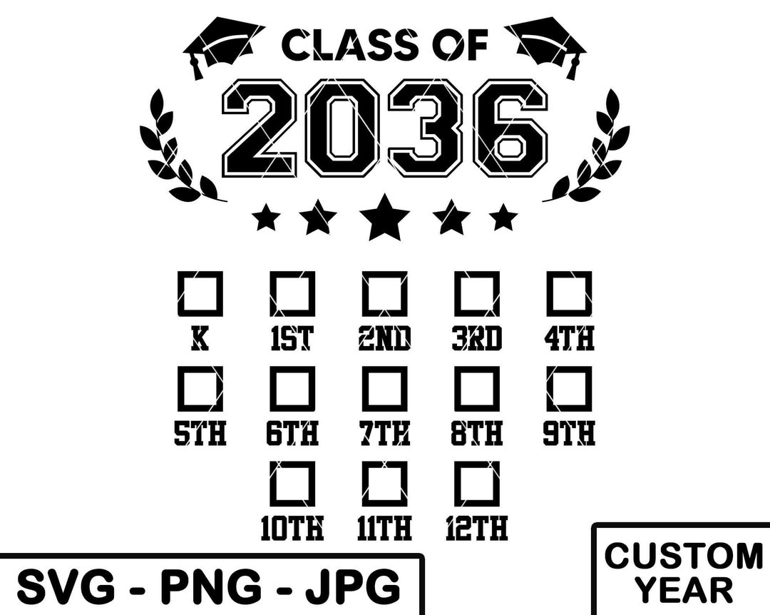 Graduation 2036 First Day of School SVG Custom Year Grow With Me Shirt ...