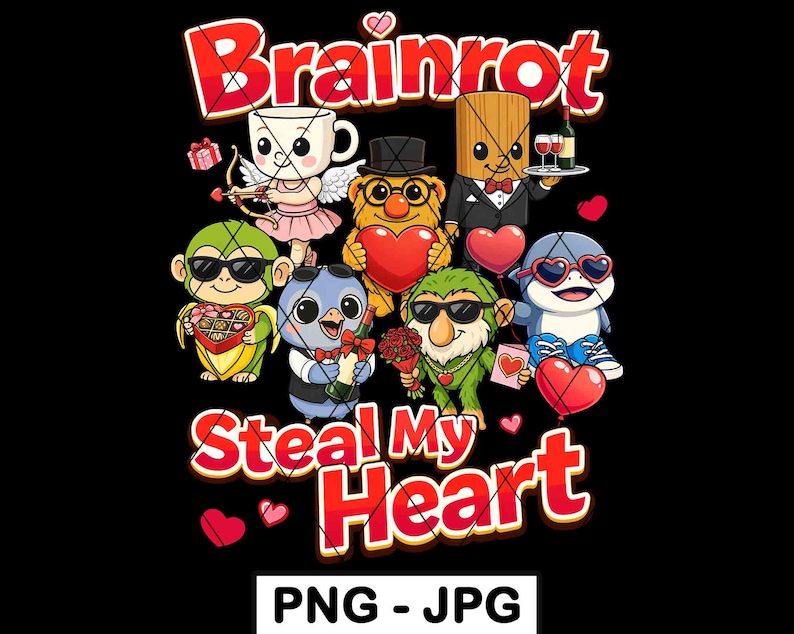 Brainrot Steal My Heart PNG Funny Valentine AI Animal Kid Meme Jpg ...