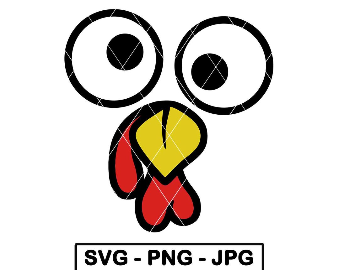 Funny Turkey Face SVG Silly Goofy Bird Costume Thanksgiving Meme PNG ...