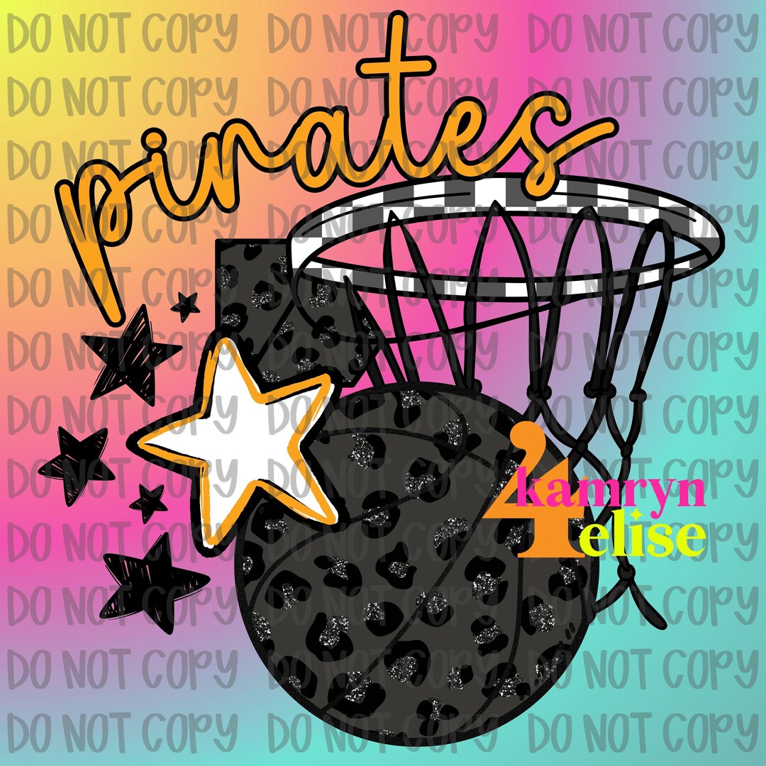 Pirates Basketball PNG | Leopard Print Basketball Hoop Digital Download ...