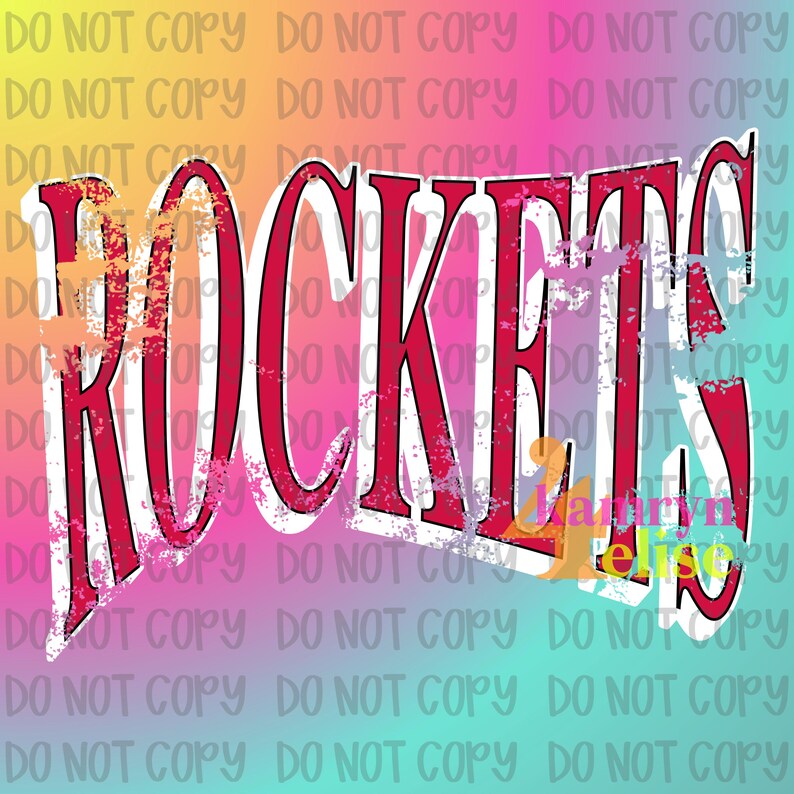 Rockets PNG | Retro Basketball Design | Black & Red PNG | Sublimation ...