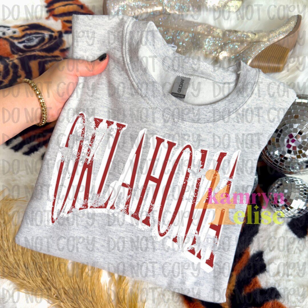 Oklahoma Distressed Sports PNG | Arched Varsity Style | Sublimation ...