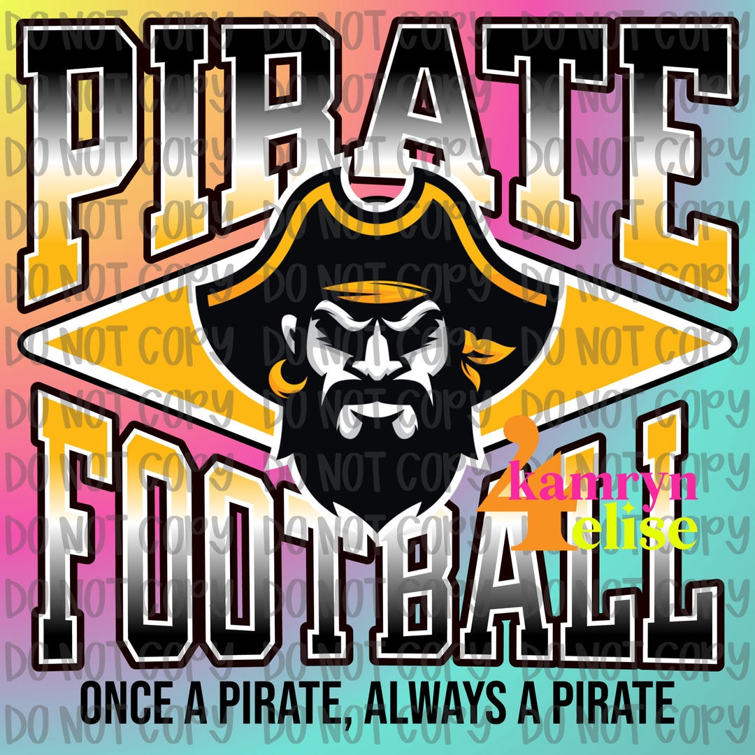 Pirate Football Mascot PNG: Retro Sports Graphic (digital Download) - Etsy