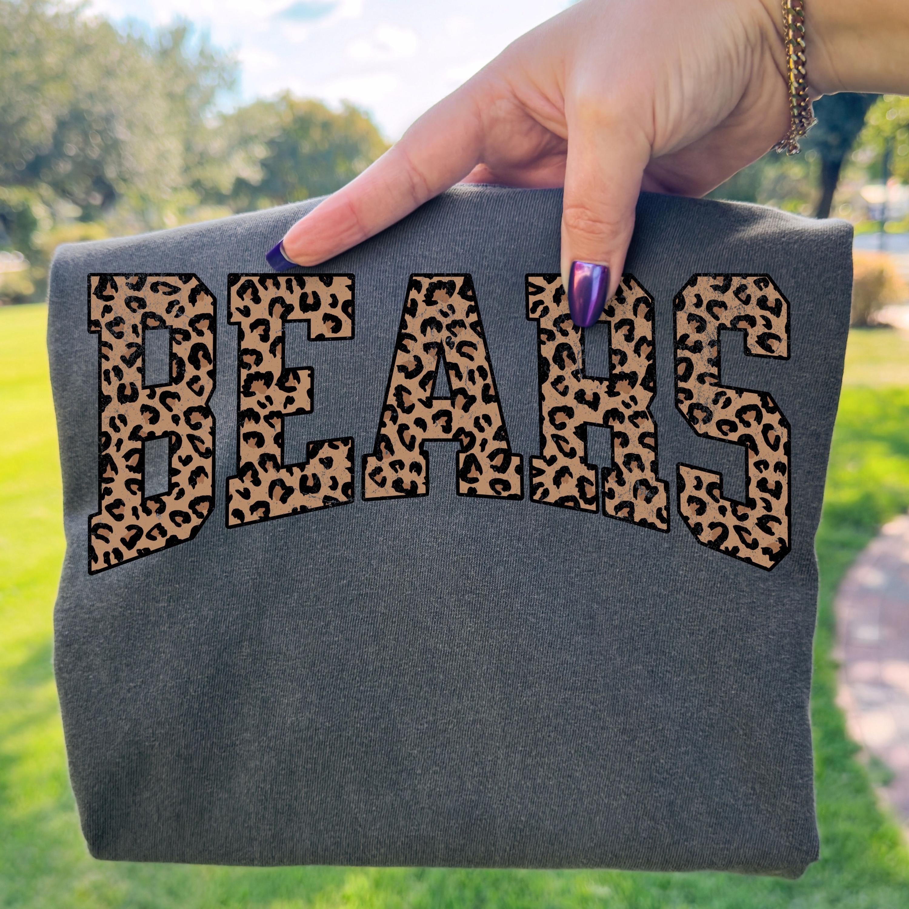 Leopard Print BEARS PNG | Retro School Spirit Digital Download | Wild ...