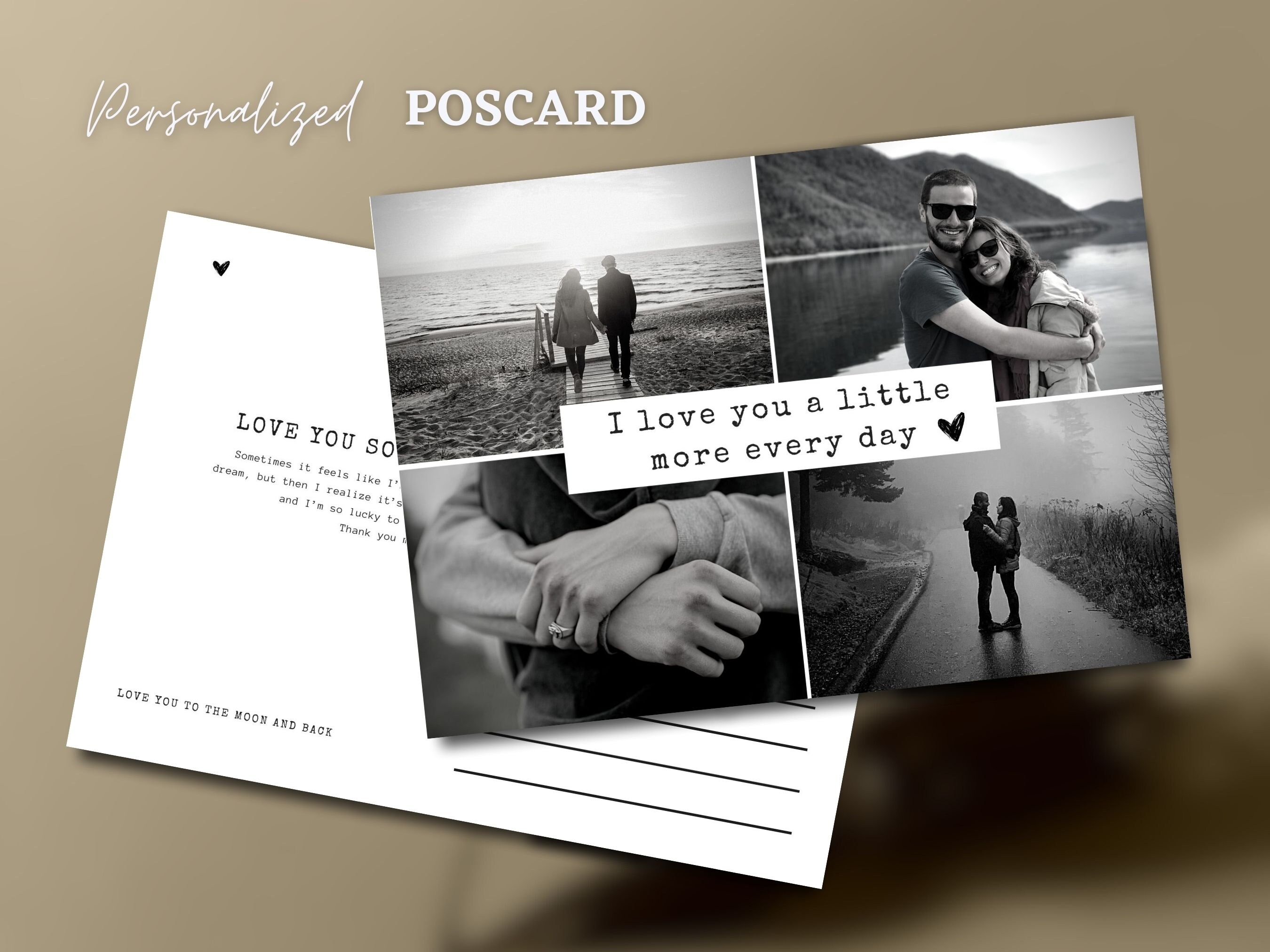 PERSONALIZED POSTCARDS Printable Postcards Love Couple Post - Etsy