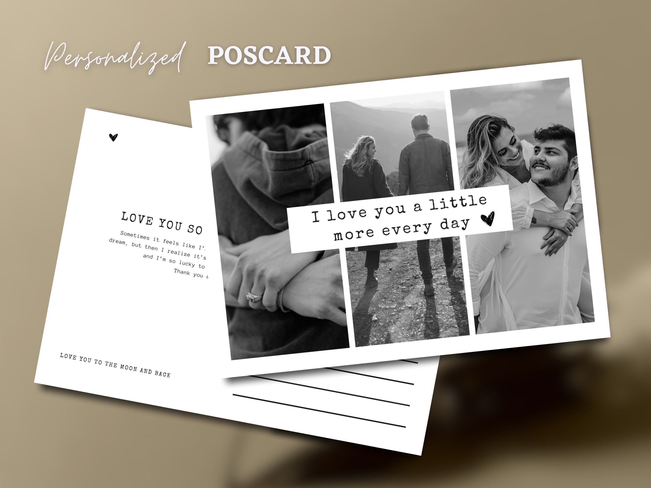 PERSONALIZED POSTCARDS Printable Postcards Love Couple Post - Etsy