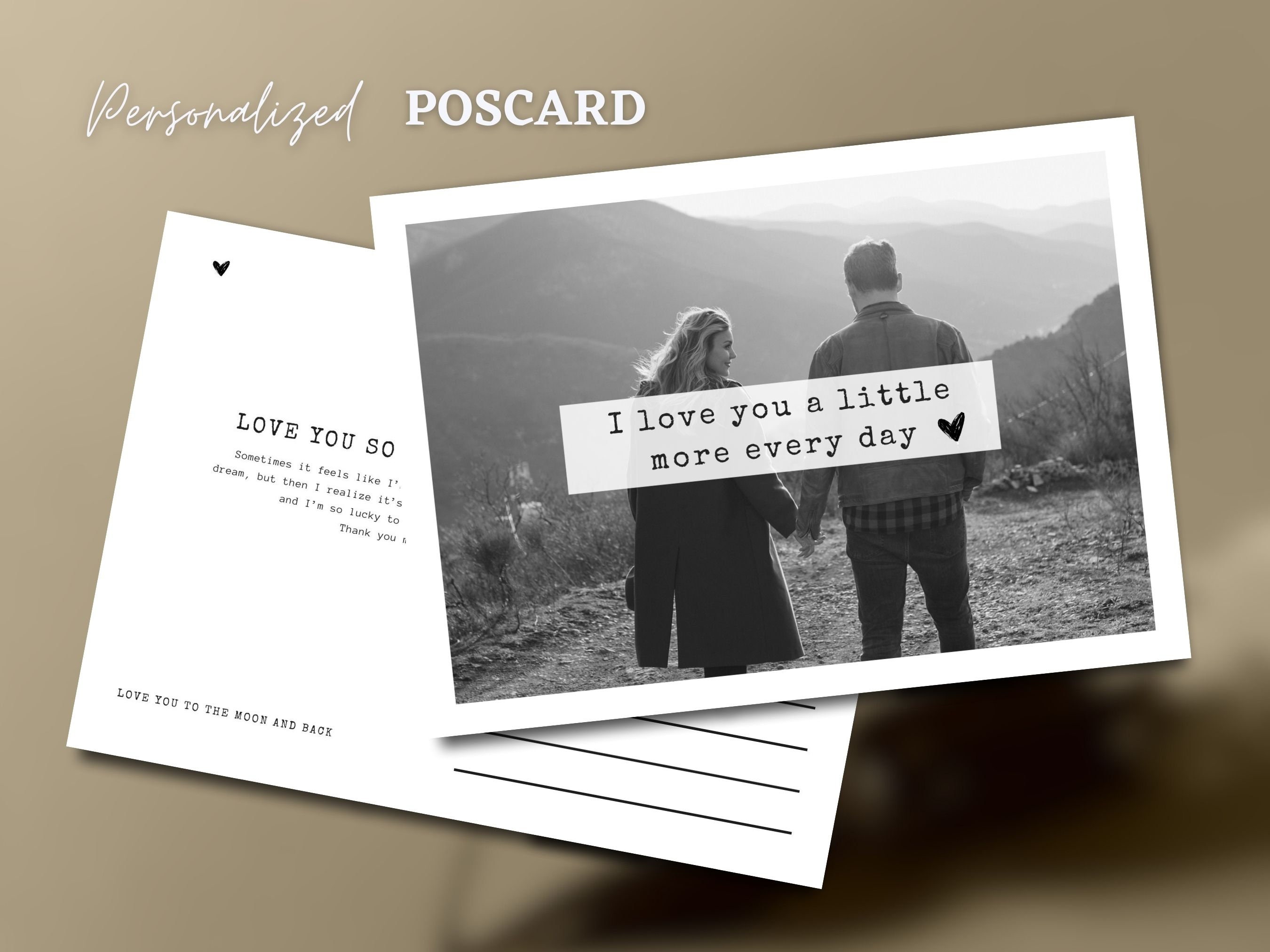 PERSONALIZED POSTCARDS Printable Postcards Love Couple Post - Etsy